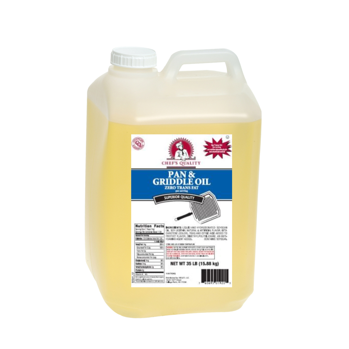 Chef's Quality - Zero Trans Fat Pan And Griddle Oil - 35 Lb – ROM America
