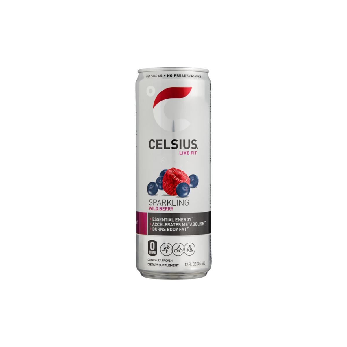 Celsius Live Fit Sparkling Fitness Drink, Wild Berry, 12 fl oz, 24 ct ...