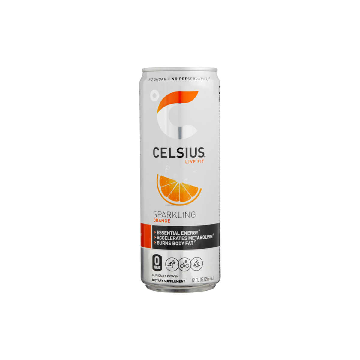 Celsius Live Fit Sparkling Fitness Drink, Orange, 12 fl oz, 24 ct – ROM ...