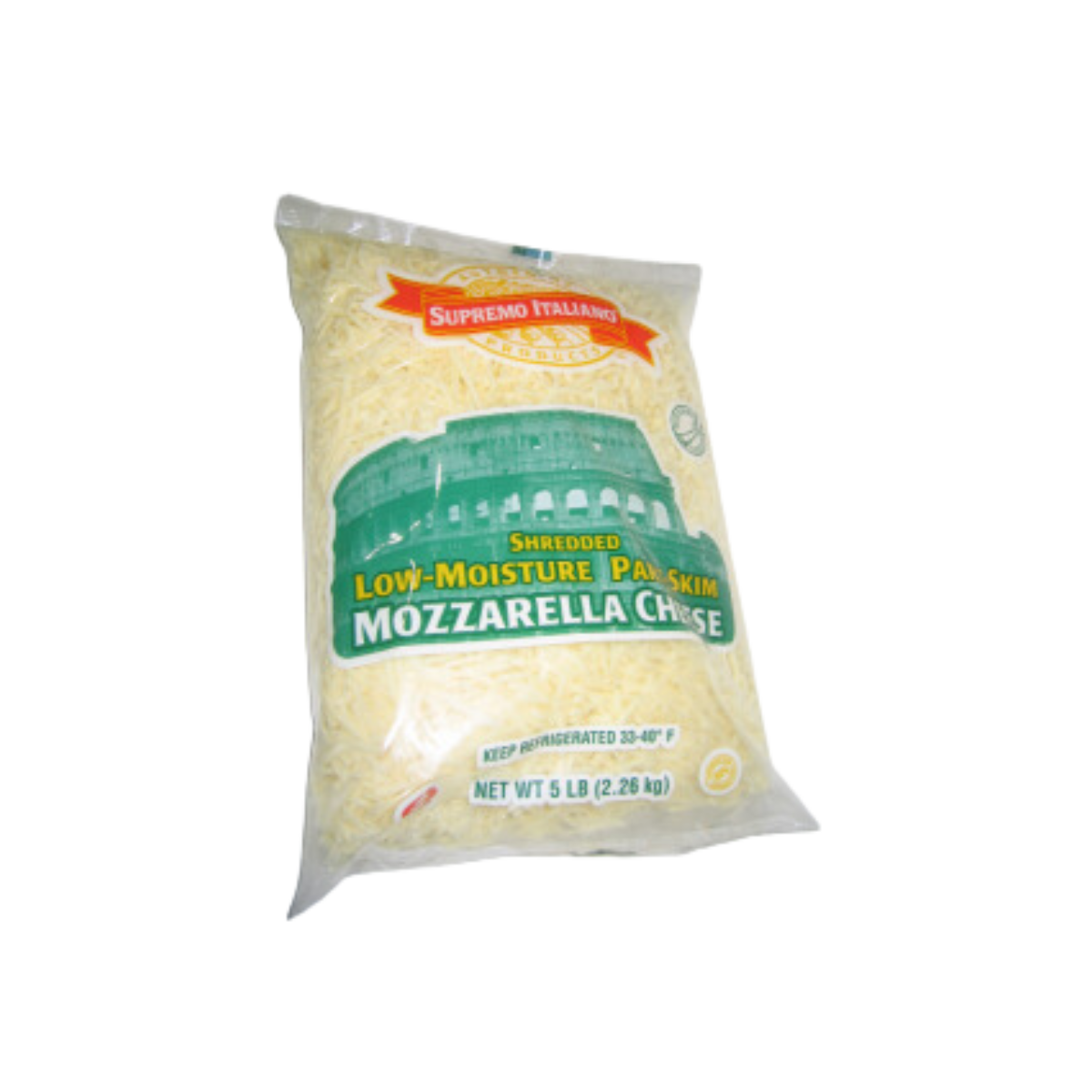Supremo Italiano - Part Skim Shredded Mozzarella Cheese Case - 4/5 Lb ...